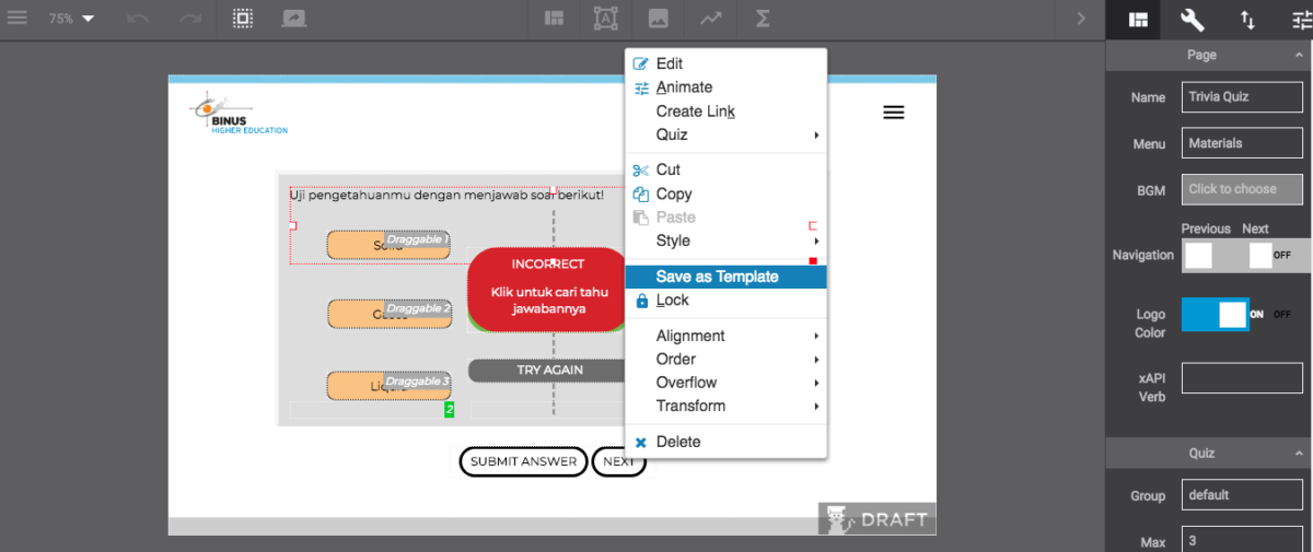 Membuat Template – BITS