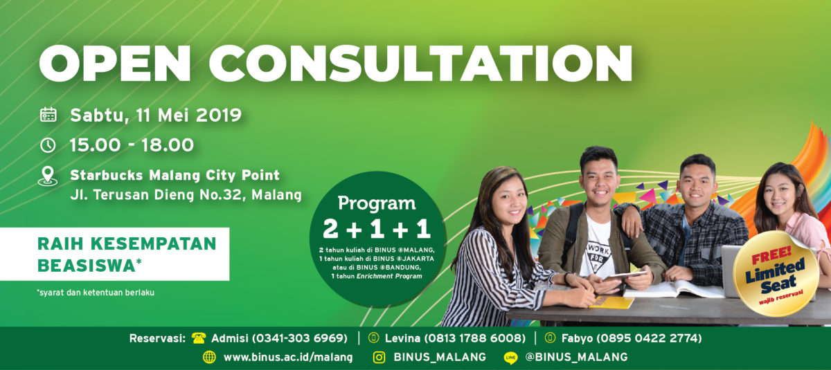 Open Consultation - Sabtu 11 Mei 2019 | BINUS UNIVERSITY MALANG ...