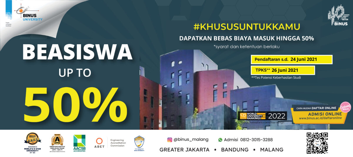 Beasiswa 50% | BINUS UNIVERSITY MALANG | Pilihan Universitas Terbaik di ...