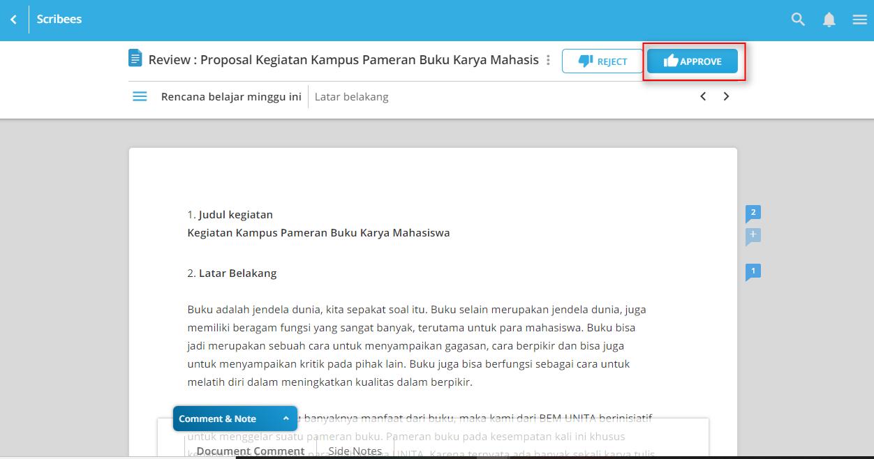 Bagaimana cara Melakukan Approval (pengesahan) Dokumen ? – Scribees