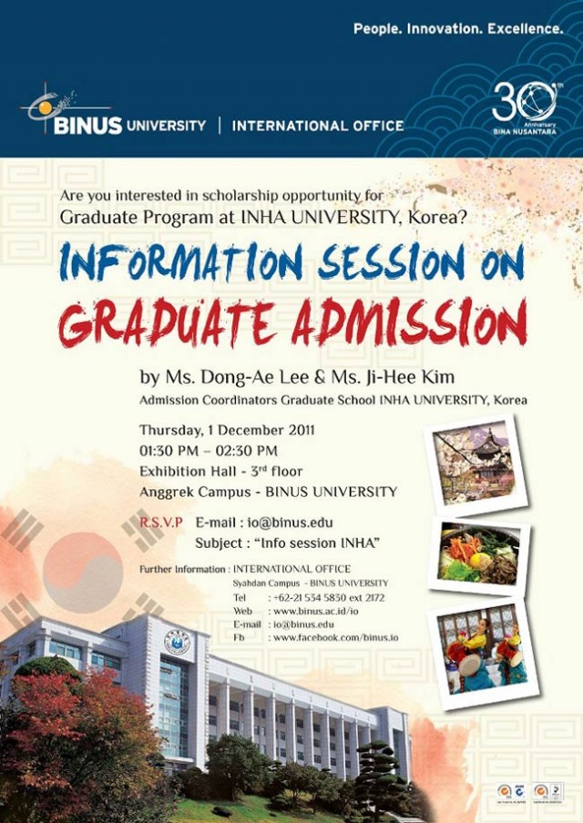 Info Session on Graduate Admission | BINUS UNIVERSITY