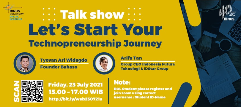 Industrial Sharing Let's Start Your Technopreneurship Journey | BINUS ...