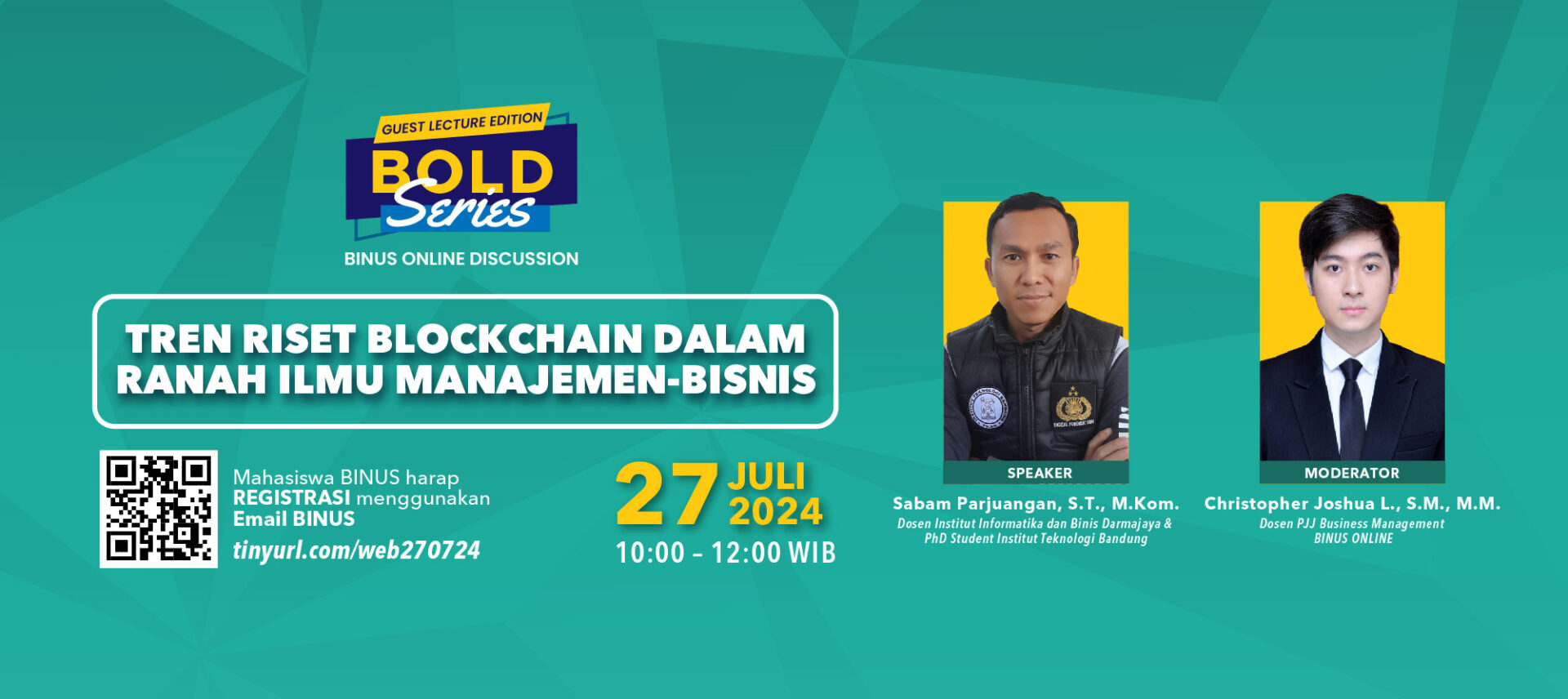 BOLD Series Guest Lecturer - Tren Riset Blockchain Dalam Ranah Ilmu Manajemen Bisnis | Webinar