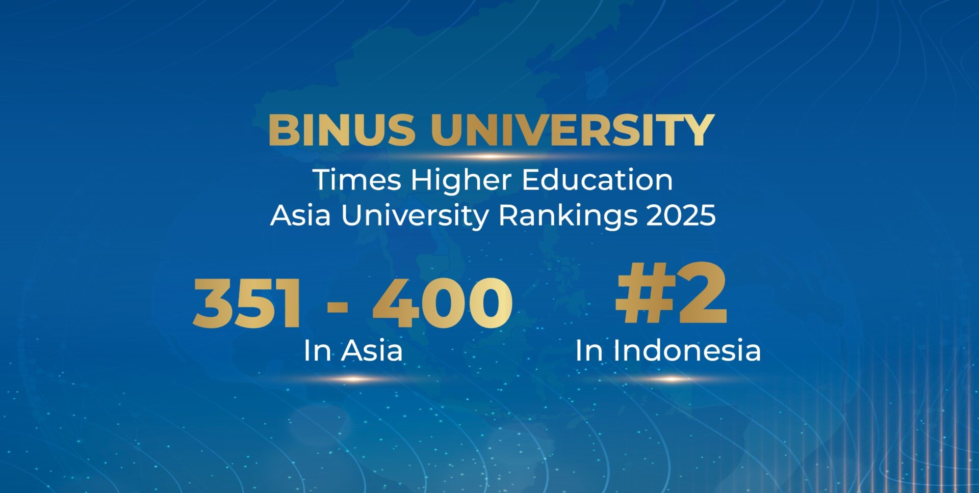 BINUS University Naik Peringkat di Asia | THE WUR Asia 2025